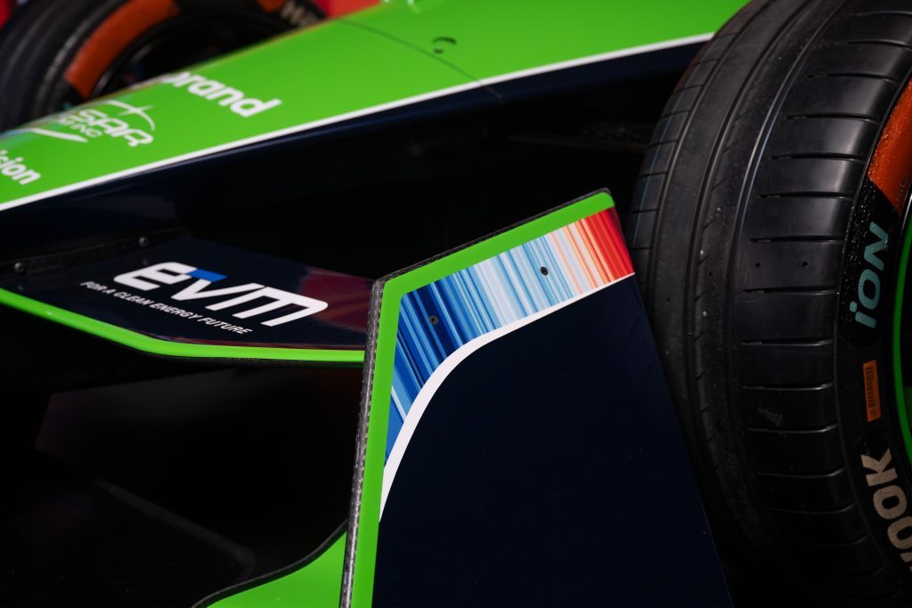 Envision Racing launches iconic Climate Stripes on race car at COP28 ...